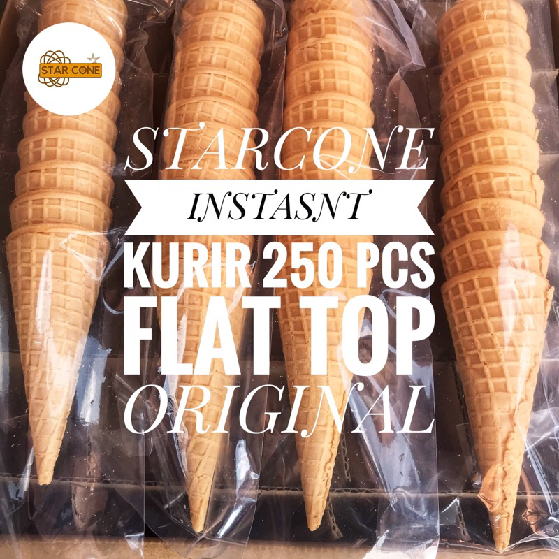 Jual PAKET STARCONE 250PCS FLAT TOP WAFFLE ORIGINAL DIAMETER4,8cm ...