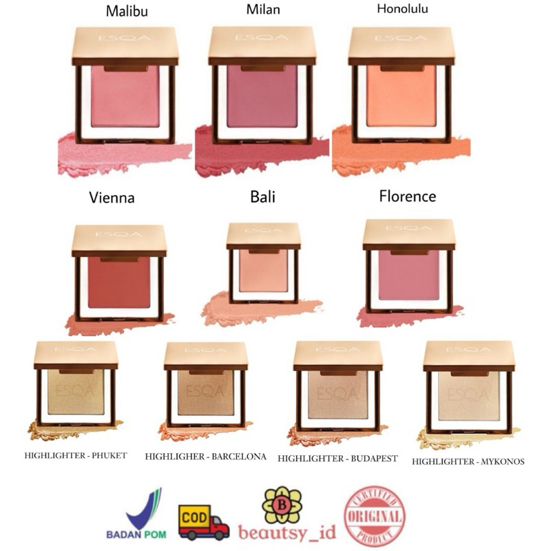Jual Esqa Blush On Highlighter Original Bpom COD - Honolulu Bali Vienna ...