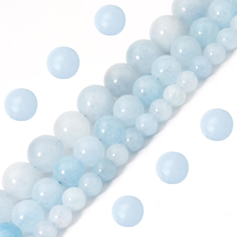 Jual AAA Quality Batu Blue Aquamarine 6mm 8mm 10mm | Shopee Indonesia