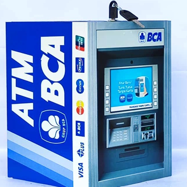 Jual Kilat Celengan Atm Jumbo Besar kunci Karakter ATM BCA Celengan ...