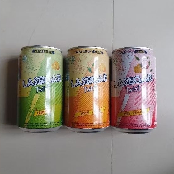 Jual Lasegar Twist minuman ( 1 dus isi 24 ) rasa LEMON /ORANGE/ LYCHEE LECI kaleng 320ml ...