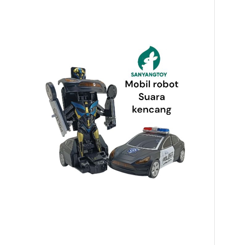 Jual Mainan Anak Mobil polisi Robot Transformerss suara dan lampu fitur ...