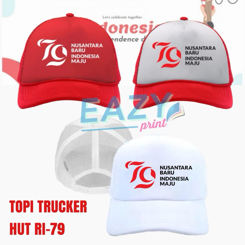 Jual TOPI JARING LOGO HUT RI KE-79 TAHUN CAP TRUCKER NUSANTARA BARU ...