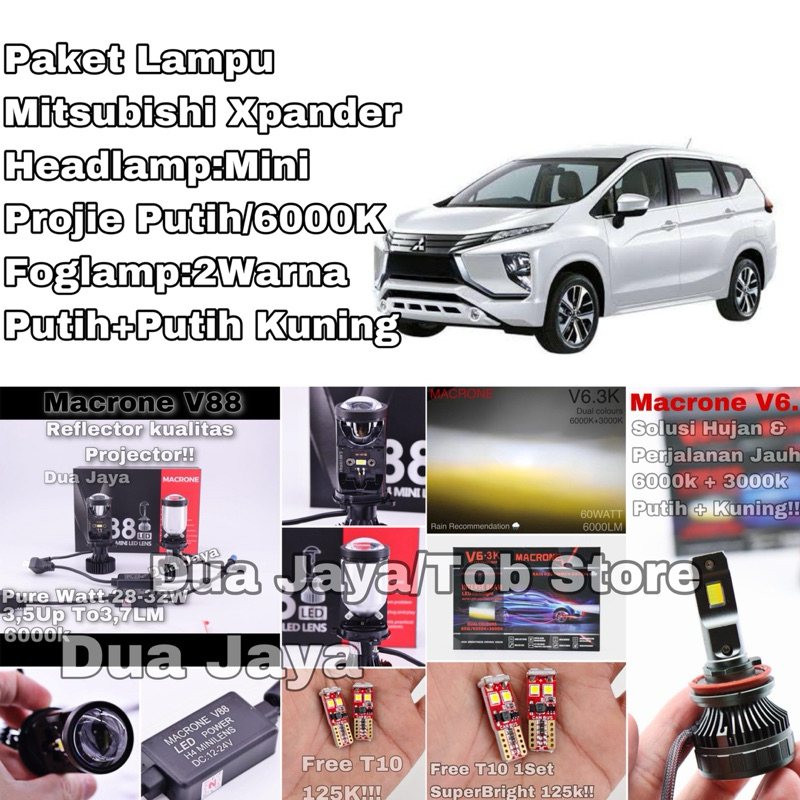 Jual PAKETAN LAMPU MOBIL MITSUBISHI XPANDER MINI PROJECTOR MINI PROJIE ...