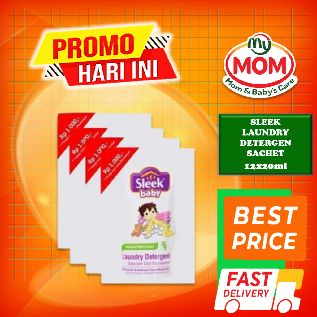 Jual SLEEK Laundry Detergent Sachet Isi 12 X 20ml - Detergen Sabun Cuci ...