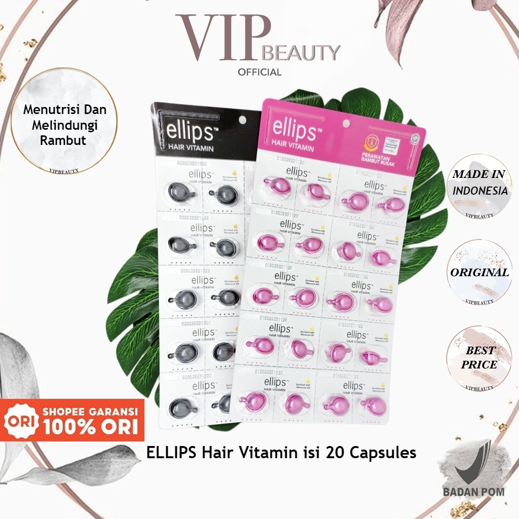 Jual ELLIPS Hair Vitamin isi 20 Capsules | Elips Perawatan Rambut Hitam ...