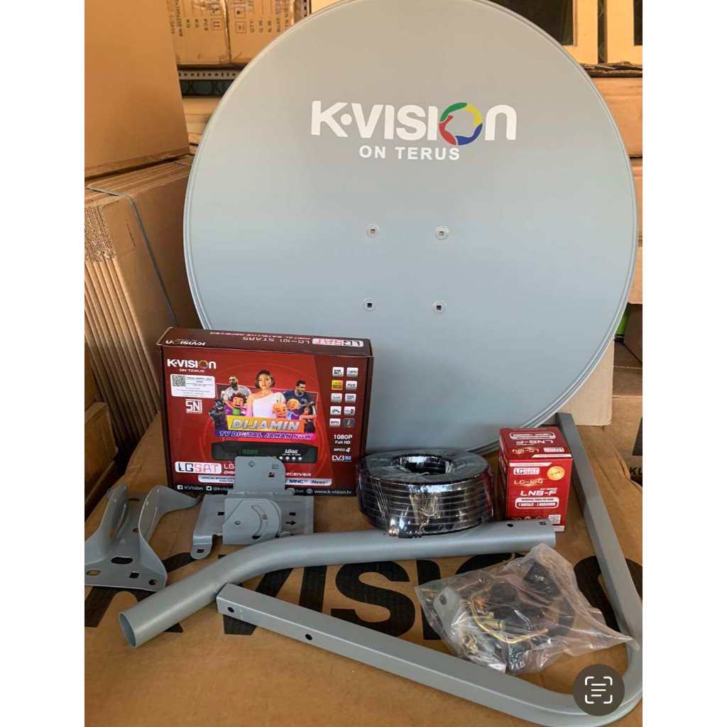 Jual Antena Kvision Lengkap Parabola 60cm Gratis 1 bulan ALL channel ...