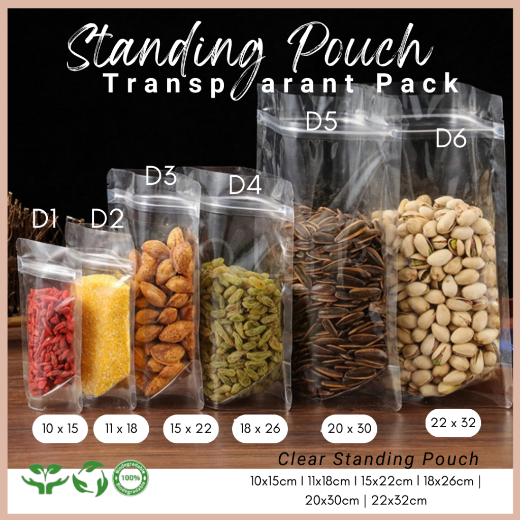 Jual Transparant Pack Standing Pouch Ziplock 50 PCS | Shopee Indonesia