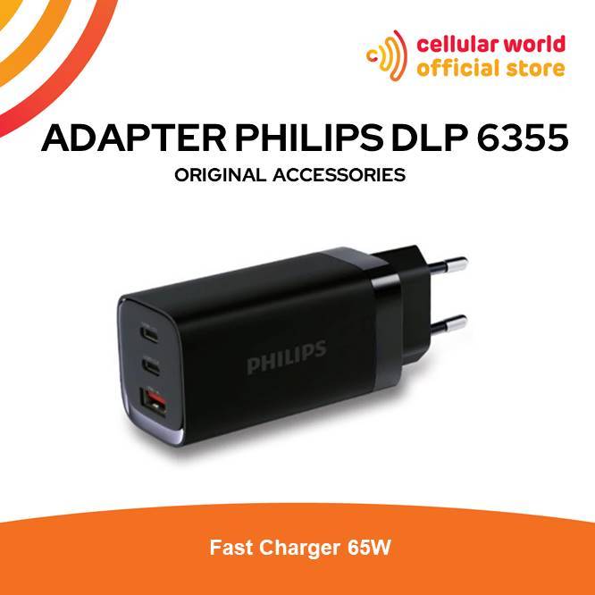 Jual Adapter Philips DLP 6335 CB PD65W 3 Port -Black Garansi Resmi ...
