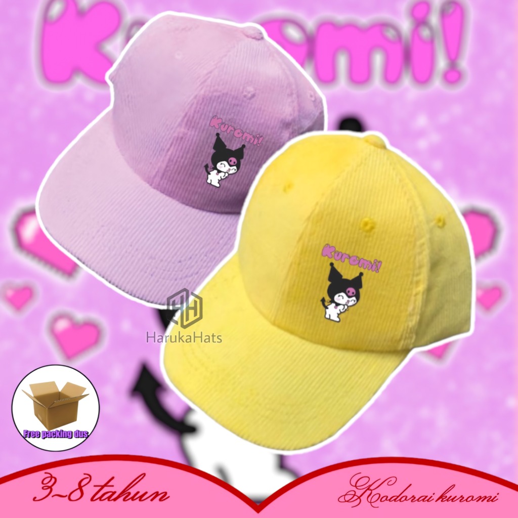 Jual Topi Baseball Anak Perempuan Motif Kuromi Pink Baby Lucu Bahan ...
