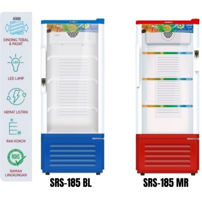 Jual Showcase Sanken SRS-185 145 Watt 3 Rak 180 Liter | Shopee Indonesia