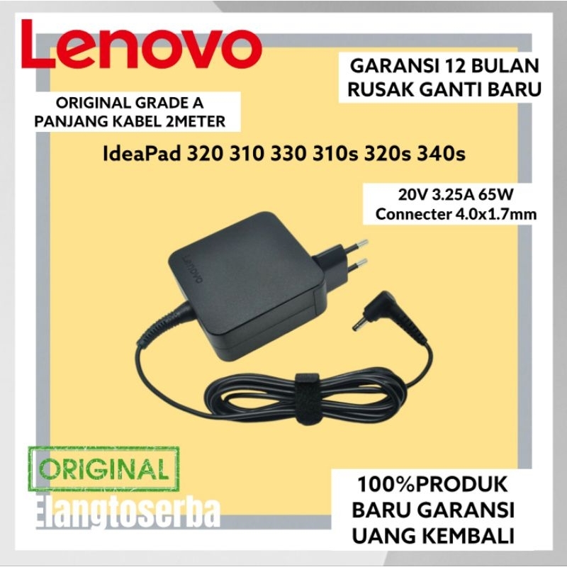 Jual ORIGINAL Adaptor Charger Lenovo IdeaPad 310 320 330 310S 320S 330S 20V 3.25A 65W | Shopee ...