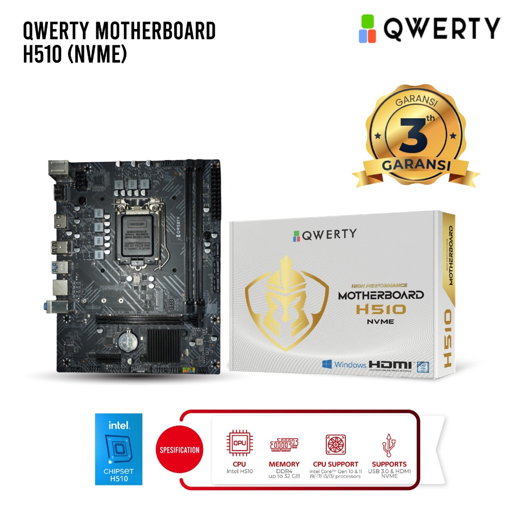 Jual QWERTY MOTHERBOARD H510 (NVME) | Shopee Indonesia