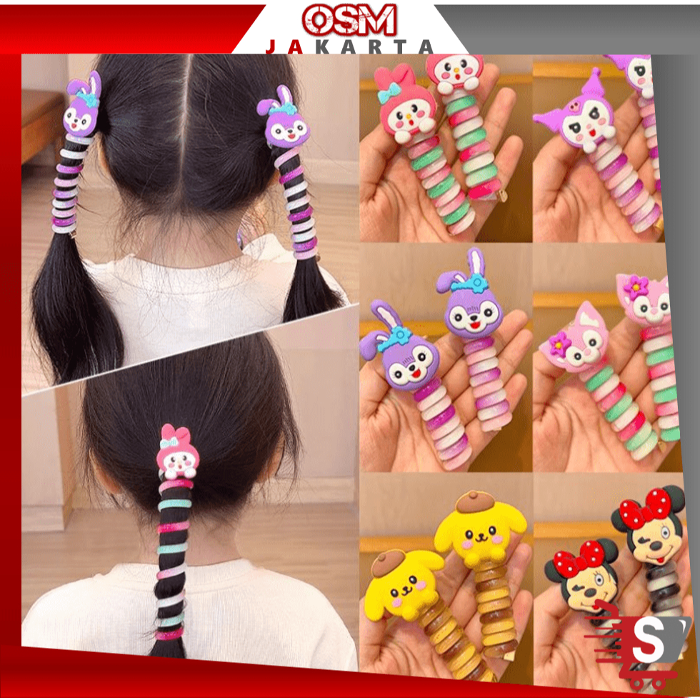 Jual OSM JKT F6337 Ikat Rambut Spiral Rainbow / Ikat Rambut Anak Model ...