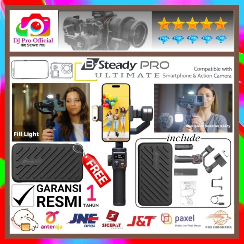 Jual Brica B Steady Pro Ultimate Bsteady Gimbal Stabilizer 360° infinite Panning 3-Axis Ai ...