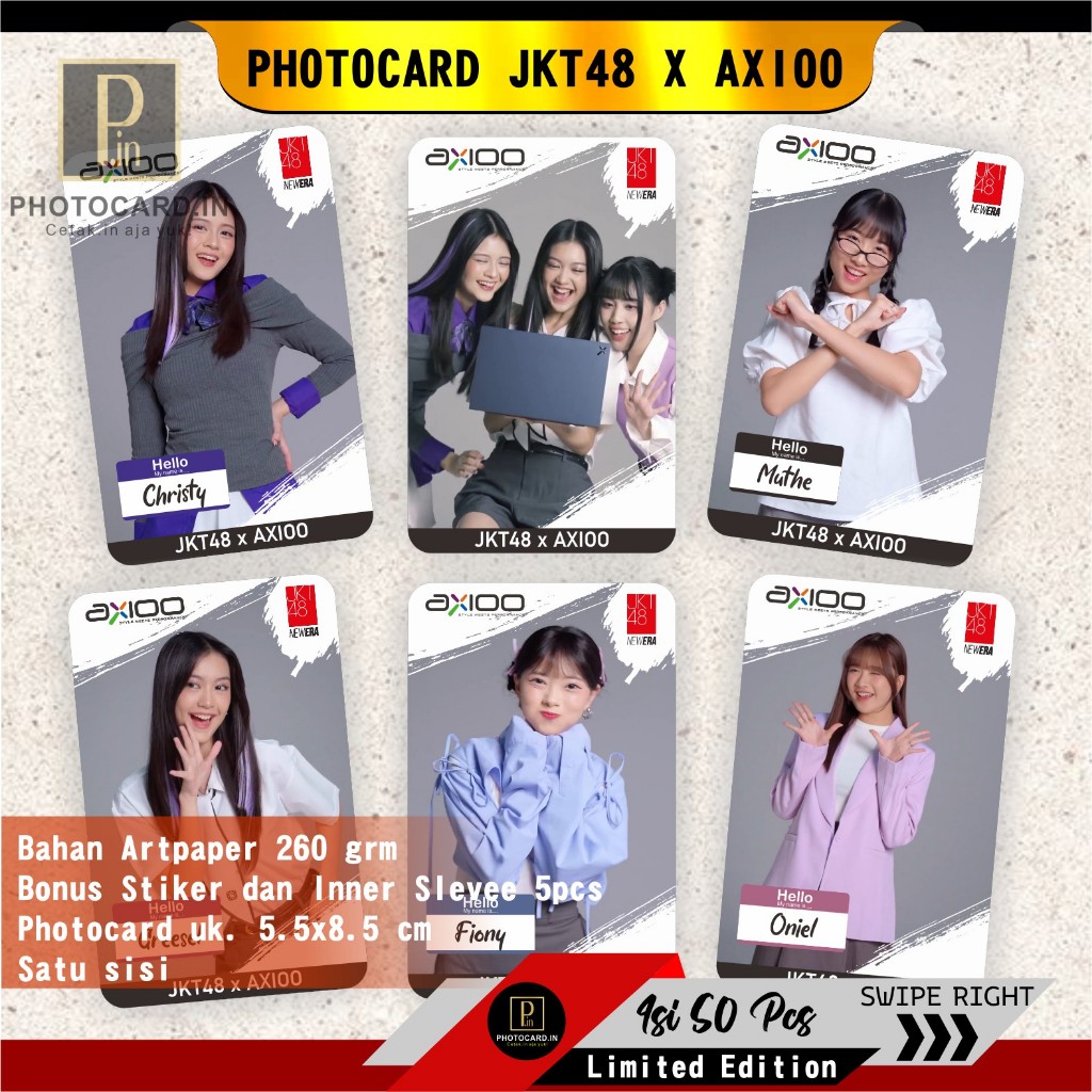 Jual Photocard JKT48 Edisi JKT48 x Axioo isi 50 pcs (Free Stiker dan Inner Slevee 5pcs ...