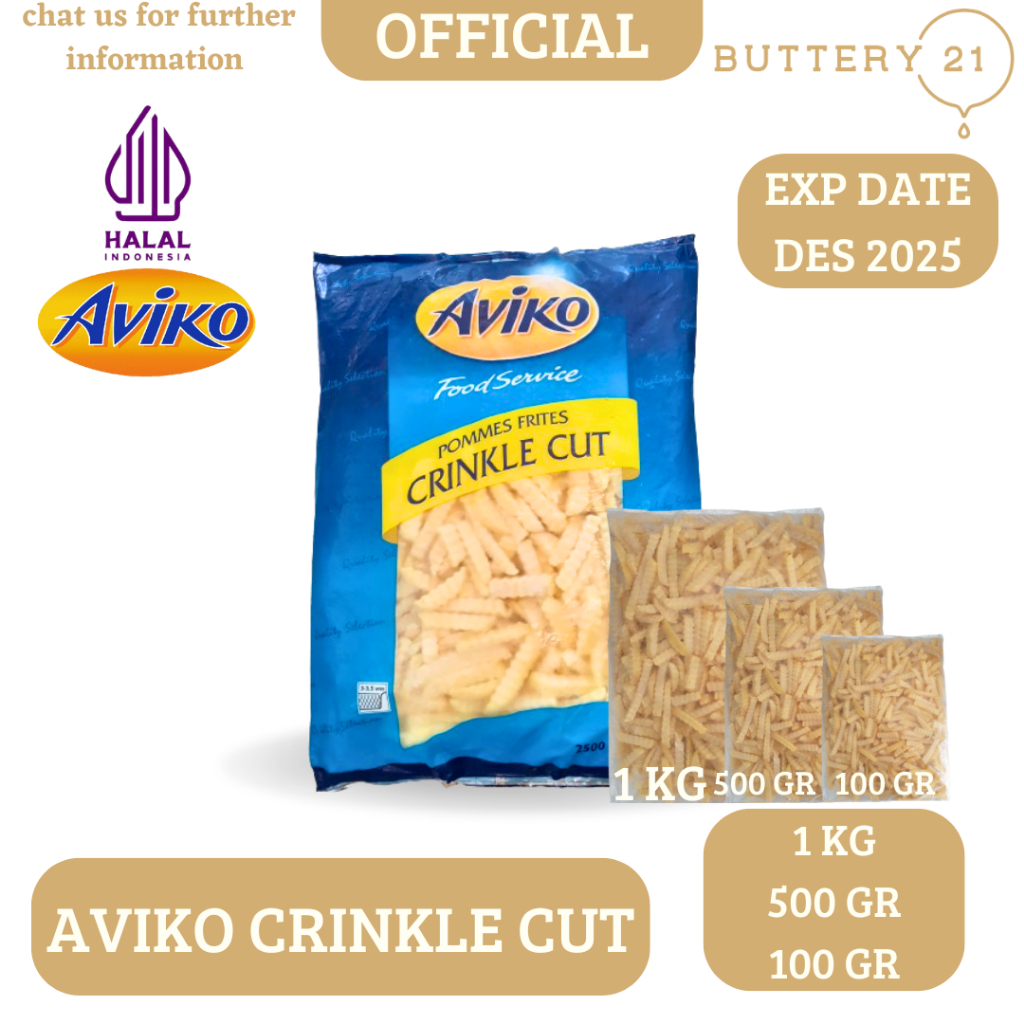 Jual REPACK AVIKO CRINKLE CUT 500 GR/KENTANG FROZEN/KENTANG GORENG ...