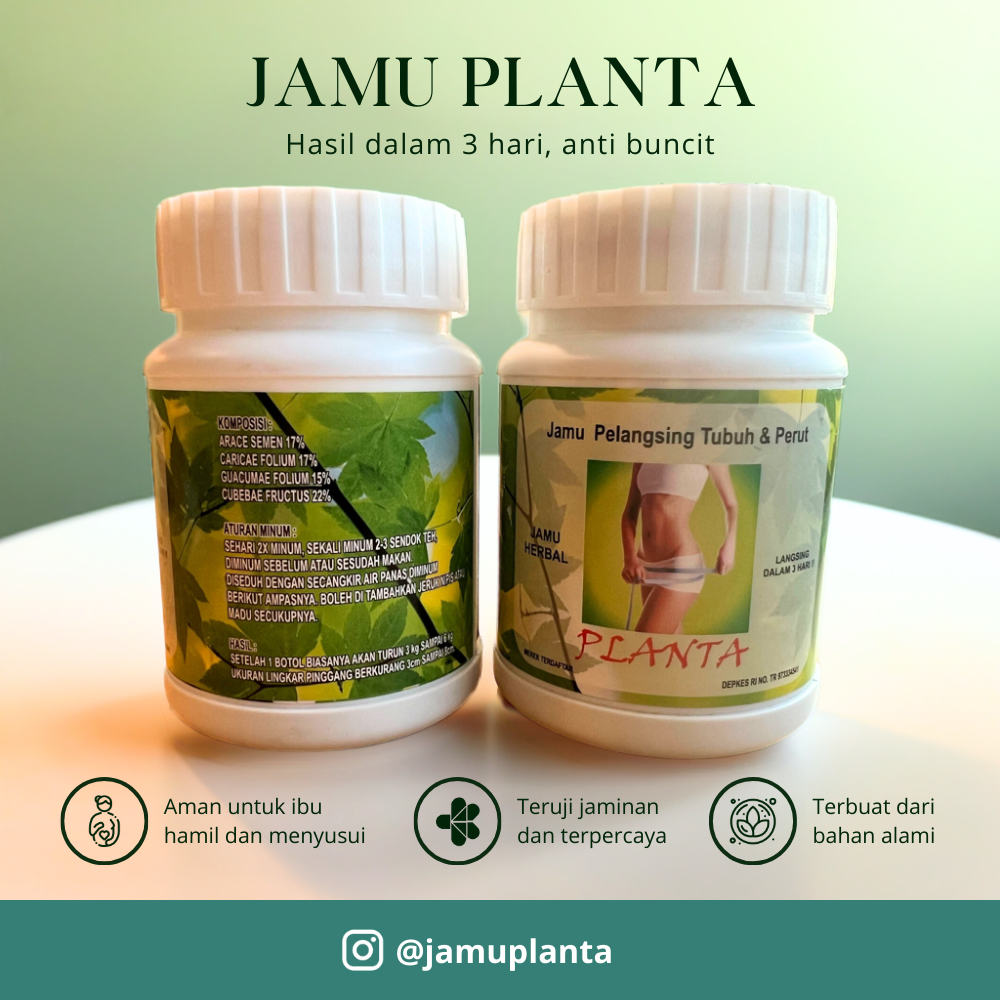 Jual Jamu Planta 100% Herbal Serbuk Pelangsing Badan 2 Kotak Cepat dan ...