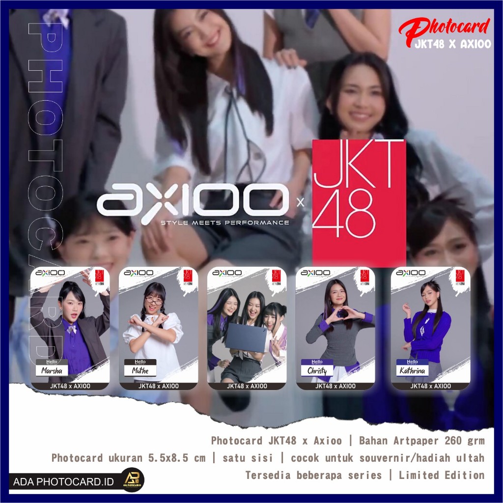 Jual Photocrad JKT48 Edisi JKT48 x Axioo isi 50 Pcs Bonus Stiker dan Inner Slevee | Limited ...