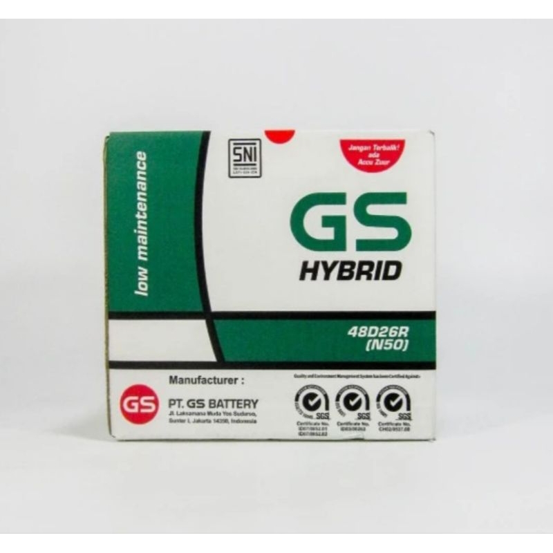 Jual Aki/battery basah GS N50 hybrid mobil Coltdiesel, kijang grand dll ...
