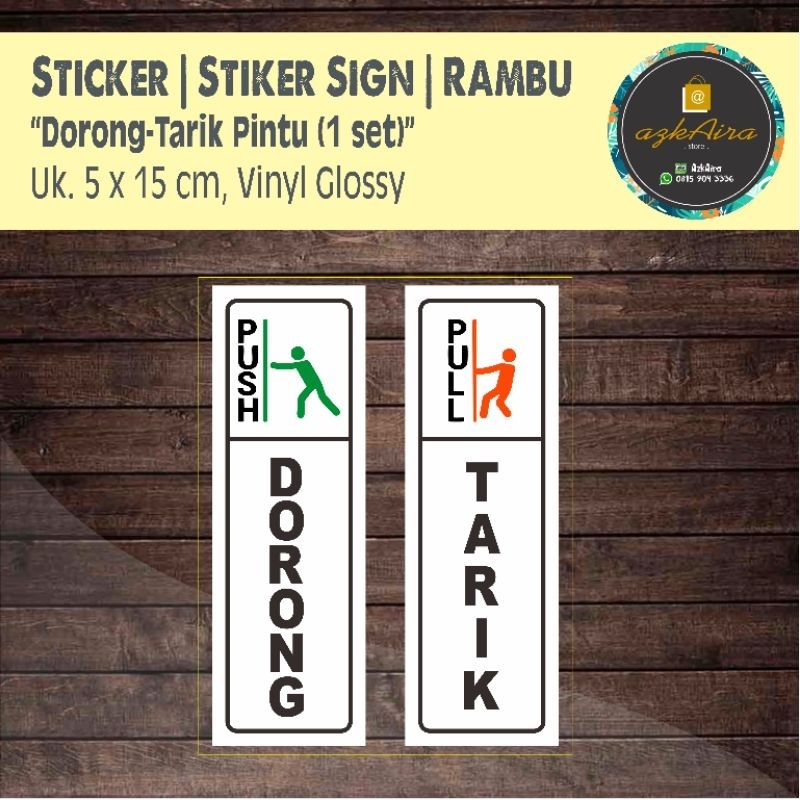 Jual Sticker Stiker Buka Pintu Dorong Tarik (1 set) | Shopee Indonesia
