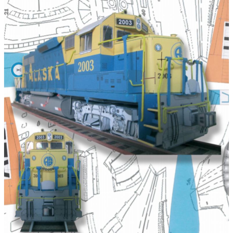 Jual Lembaran pola papercraft lokomotif Alaska Railroad skala 43 (2OP ...
