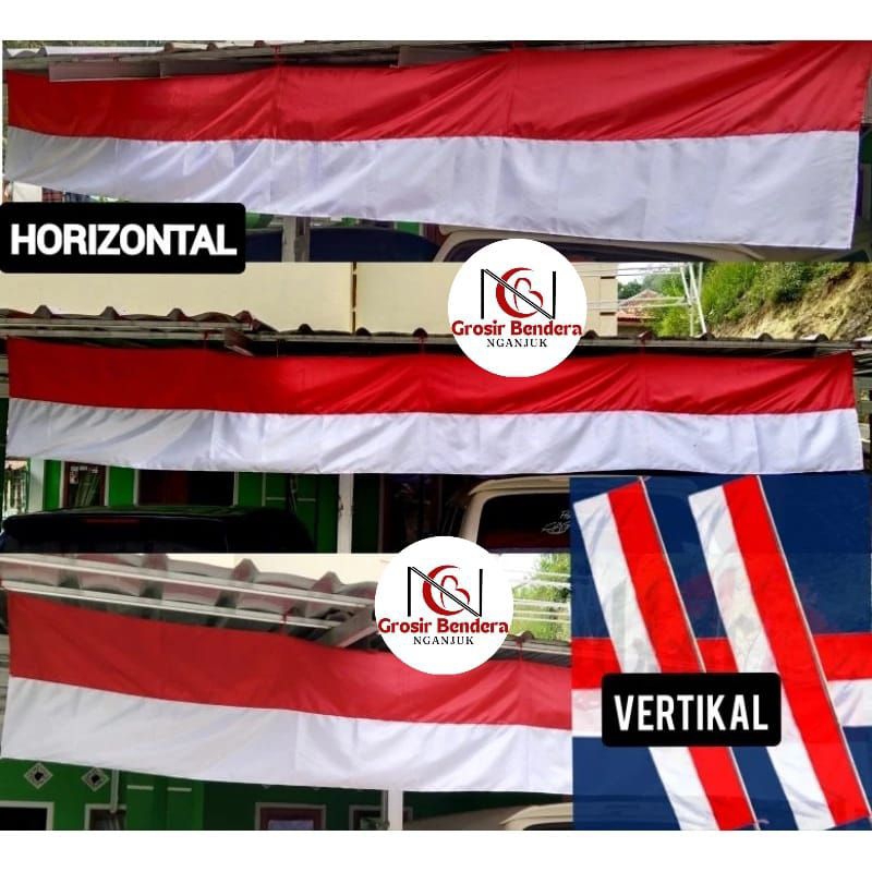 Jual Bendera Horizontal Resplang Lurus Merah Putih 5meter | Shopee ...