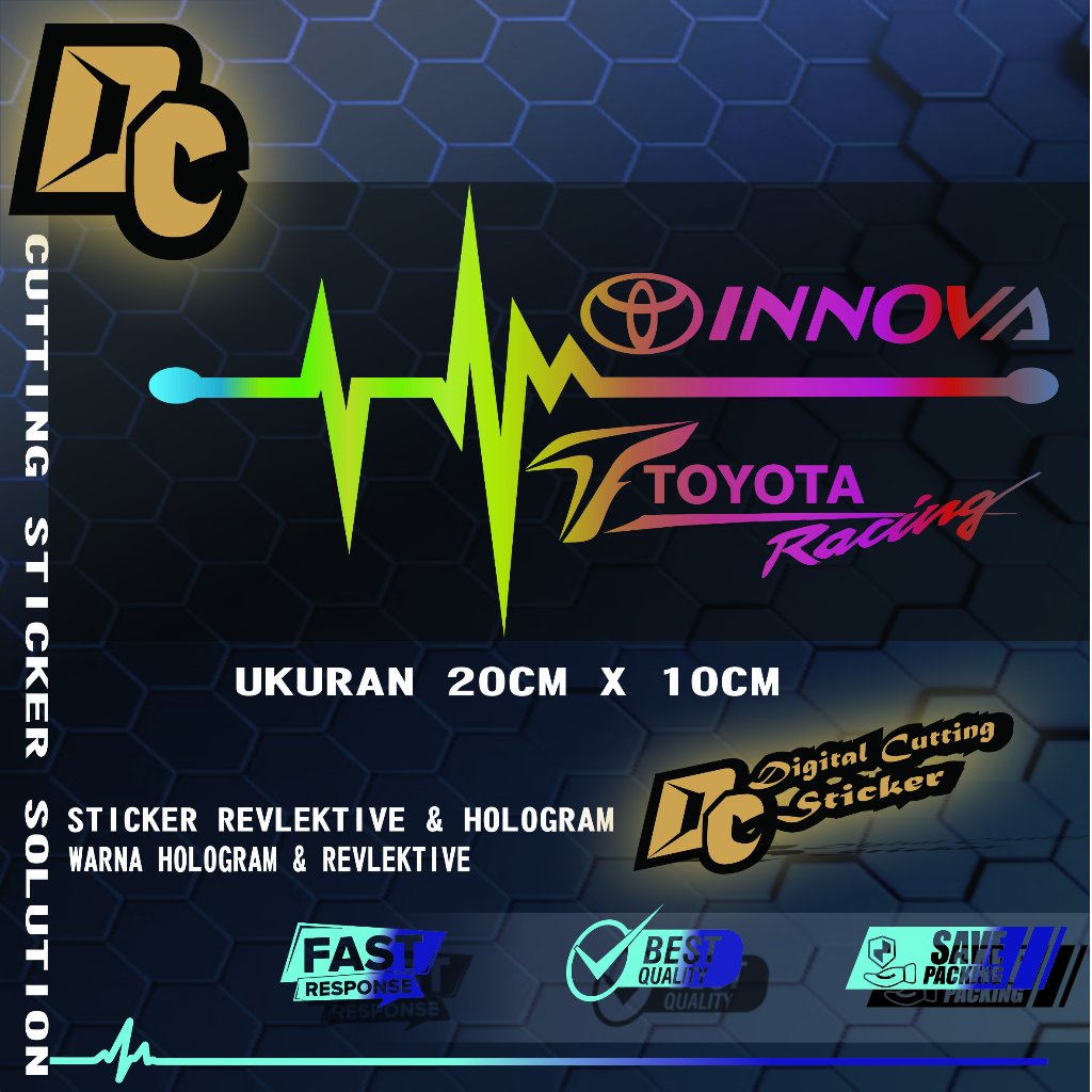 Jual Sticker Logo Toyota Innova Stiker Mobil Variasi Ekg Hologram Dan ...