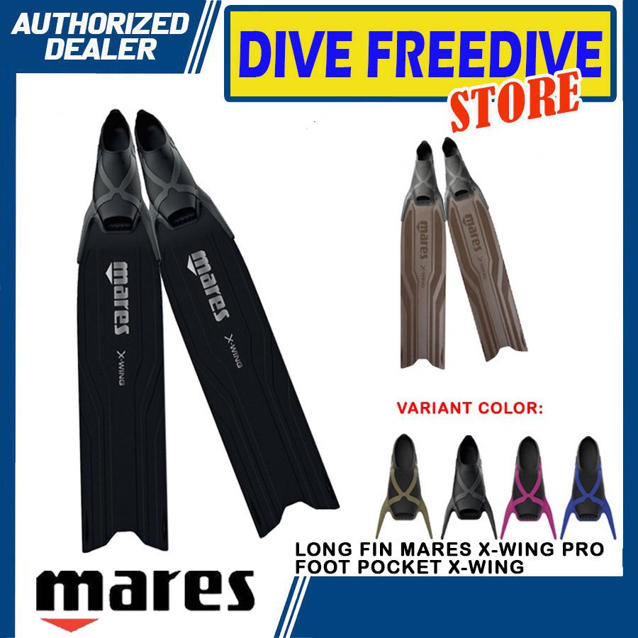 Jual Long Fin Mares X-Wing Pro Plastic Fins Kaki Katak Panjang Selam B-Fins Scuba Diving ...