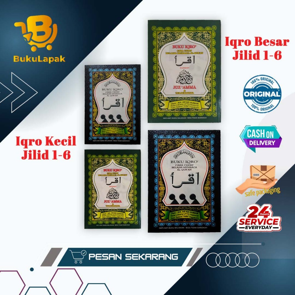 Jual Buku Iqro Juz Amma Anak - Iqra Besar Dan Kecil Bendel 1-6 Iqro ...