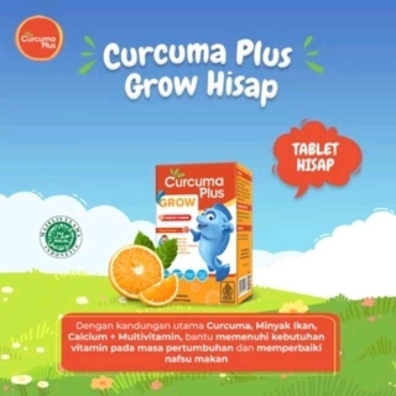 Jual CURCUMA PLUS GROW TABLET HISAP MULTIVITAMIN RASA JERUK 20 TABLET ...