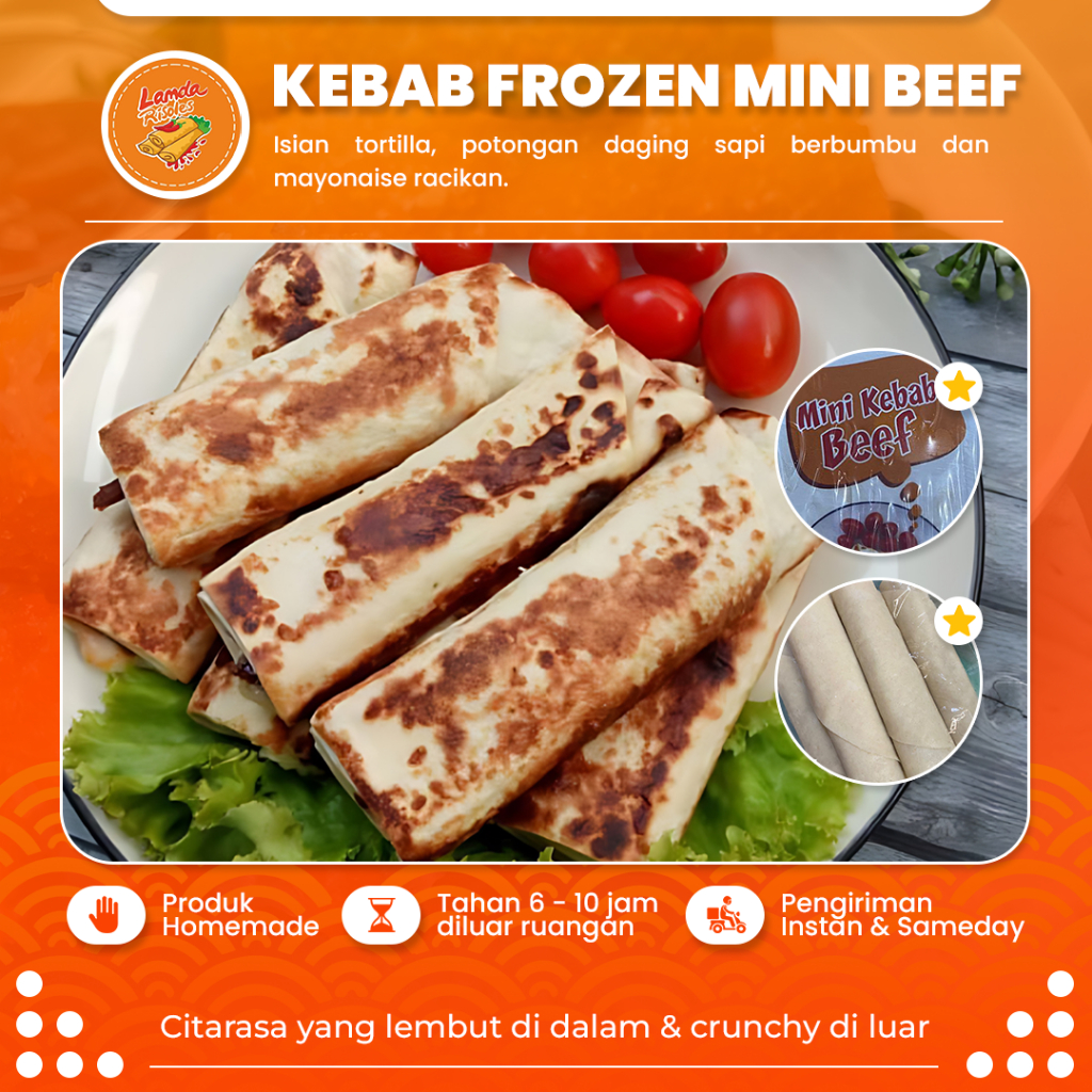 Jual Kebab Mini Beef Frozen Food Isian Tortilla Potongan Daging Sapi ...