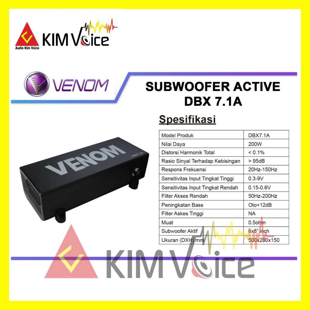 Jual Subwoofer Box Mobil Venom Diabox DBX 7.1 A Bagasi Aktif pnp ...