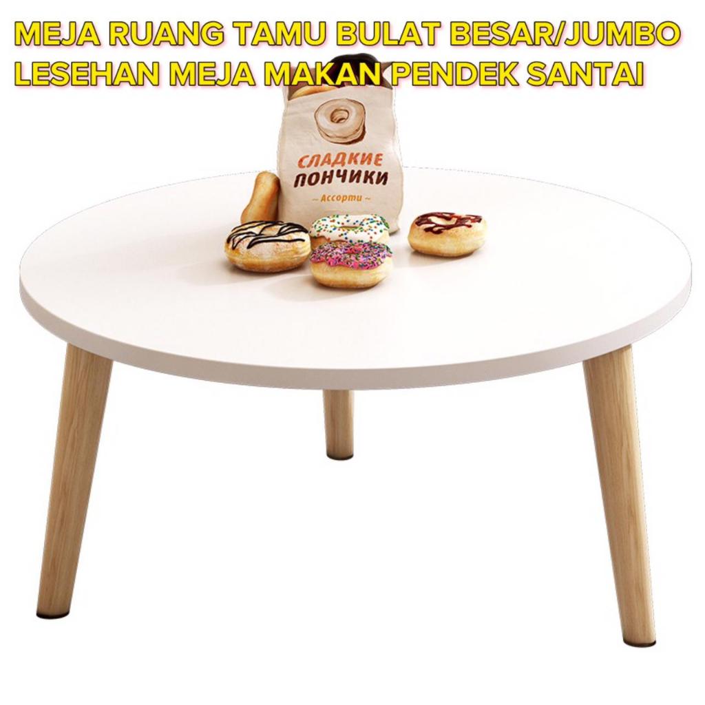 Jual Meja Ruang Tamu Bulat Besar/Jumbo Lesehan Meja Makan Pendek Santai ...