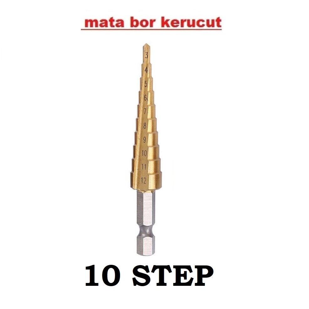Jual MATA BOR PAGODA 10 STEP - MULTI STEP DRILL - MATA BOR TITANIUM ...
