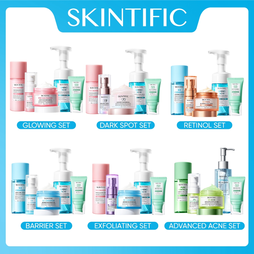 Jual SKINTIFIC-5pcs Paket-Skincare Set | Serum Moisturizer Gel Toner ...