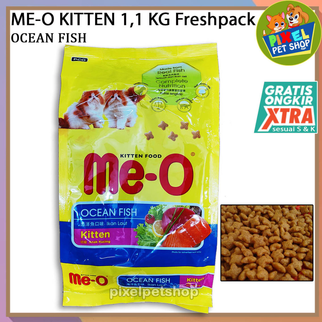 Jual Me-O Meo Kitten Ocean Fish 1,1 Kg FRESH PACK PIXEL PET SHOP ...