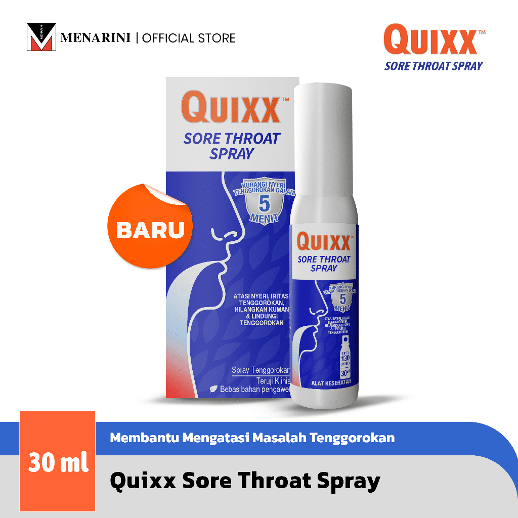 Jual Quixx Sore Throat Spray Dewasa 12Th+ 30ml - Perawatan Nyeri dan ...