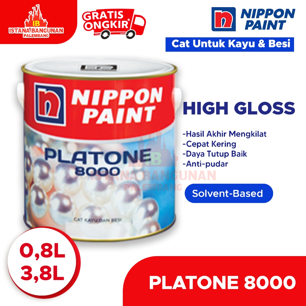 Jual CAT UNTUK KAYU DAN BESI NIPPON PAINT PLATONE 8000 - 0,8 LITER & 3 ...