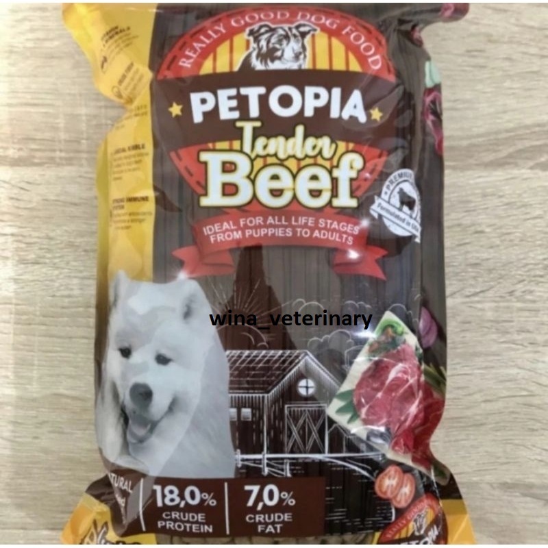Jual PETOPIA DOG FOOD BEEF 800 GRAM DAN 1 KG RASA BEEF | Shopee Indonesia