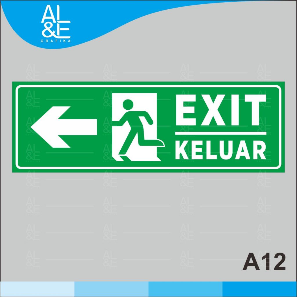 Jual A12 - Acrylic Sign, Stiker Akrilik Exit dan Jalur Evakuasi ...