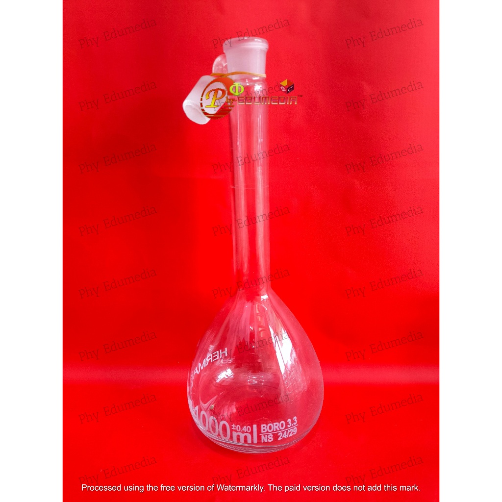 Jual Labu ukur 1000ml Herma / Volumetric Flask 1000ml Herma / Labu ukur Glass Stopper | Shopee ...