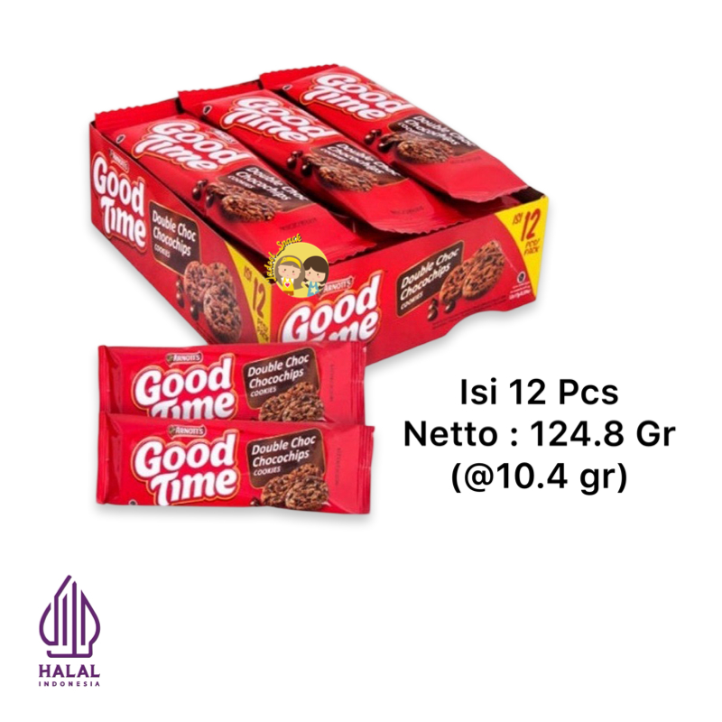 Jual GROSIR - GOOD TIME 12 X 10.4 Gr Double Choco Chip Rasa Cokelat by ...