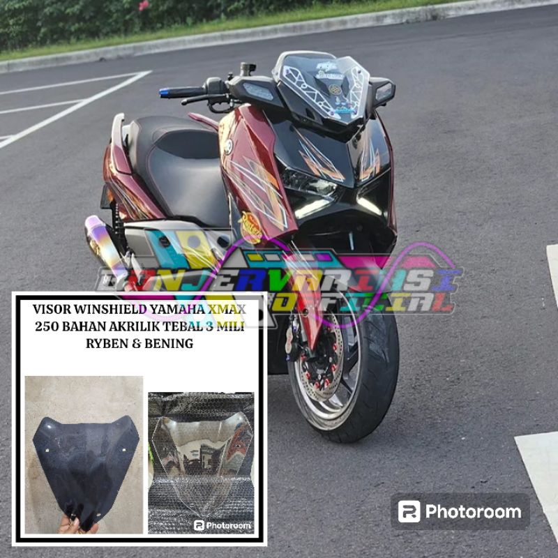 Jual Winshield yamaha XMAX NEW CONNECTED 2024 SPORTY bahan full akrilik ...