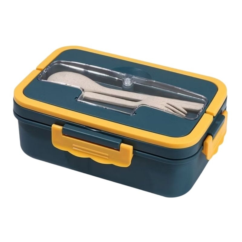 Jual Lunch Box Kotak Makan Bekal 3 Sekat Free Set Sendok Garpu | Shopee Indonesia