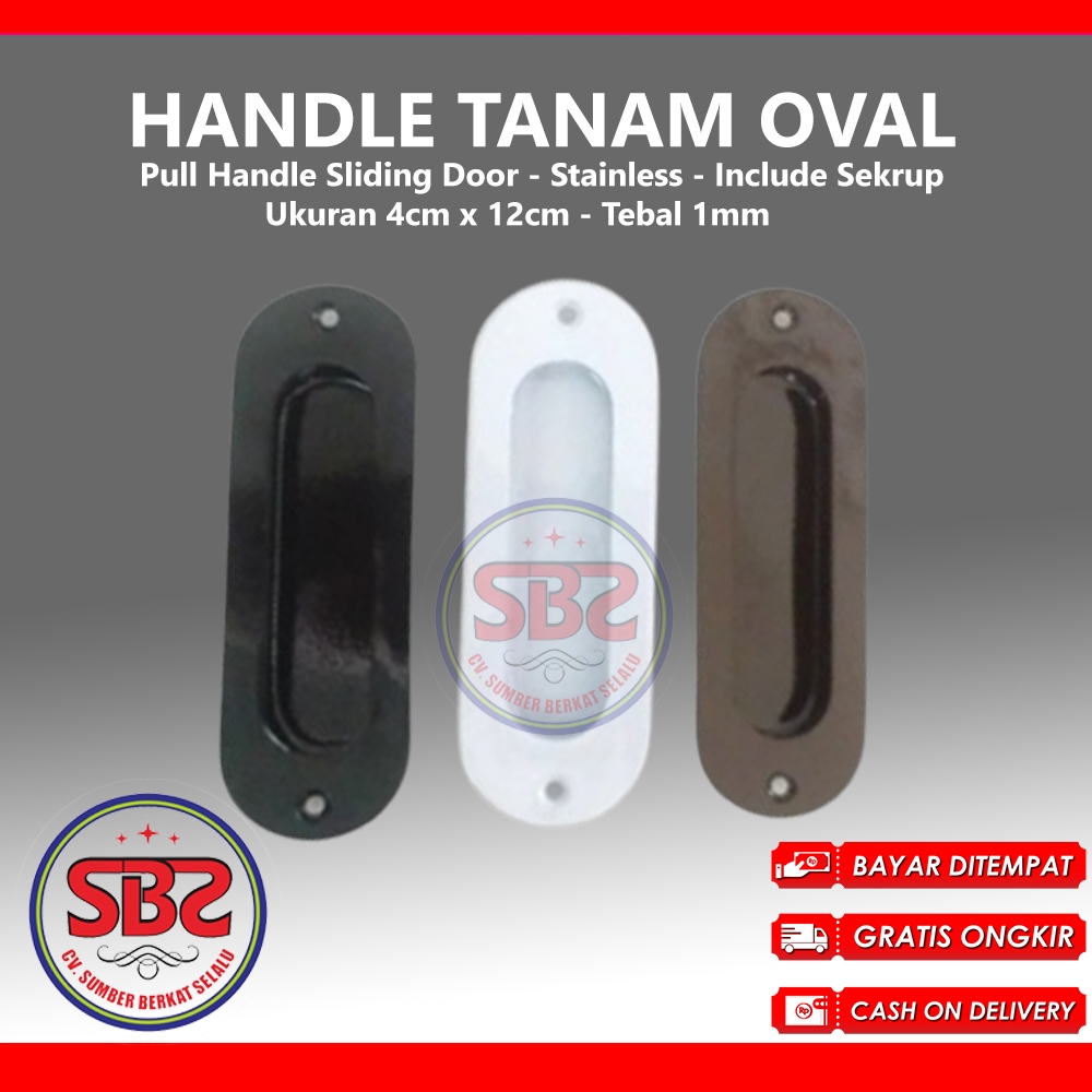 Jual Handle Tanam Oval / Pull Handle Sliding Door / Tarikan Pintu Geser ...