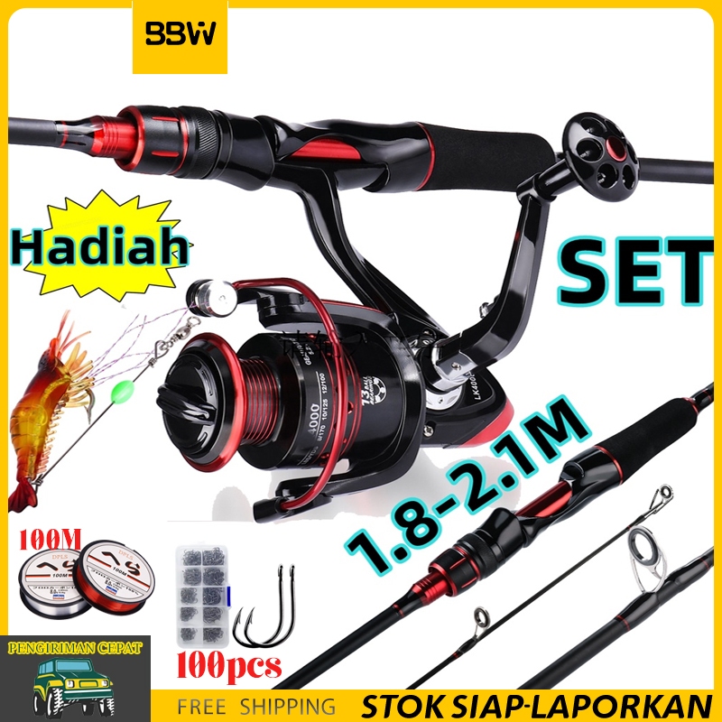 Jual Joran Pancing Set 1.6M/1.8M/2.1M/2.4M Joran Pancing Set Dengan Bahan Serat Karbon Joran ...