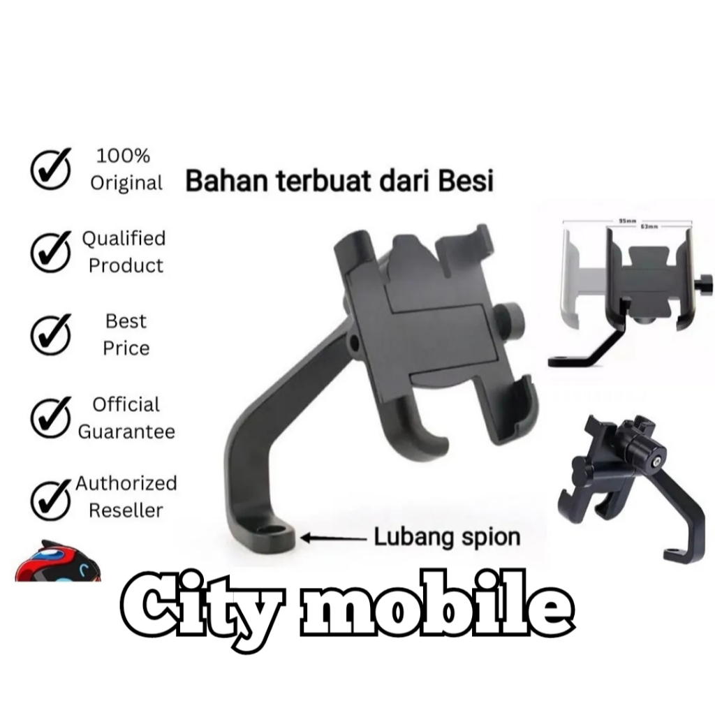 Jual Holder hp spion FULL BESI stand handphone di motor original kuat aman | Shopee Indonesia