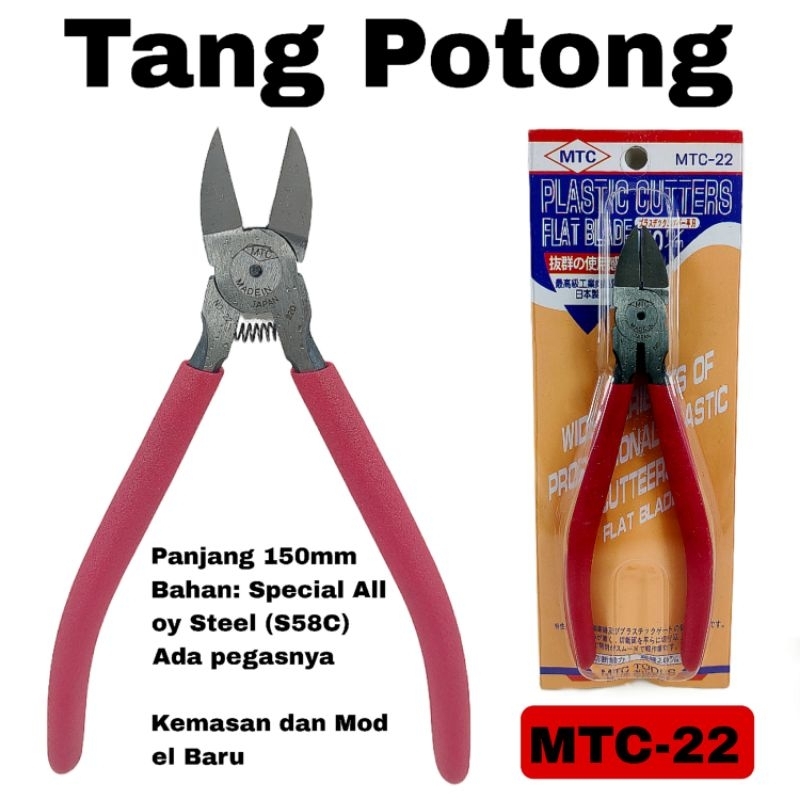 Jual Tang Potong 6 inch MTC22 Plastic Cutter Flat Blade MTC-22 150mm ...