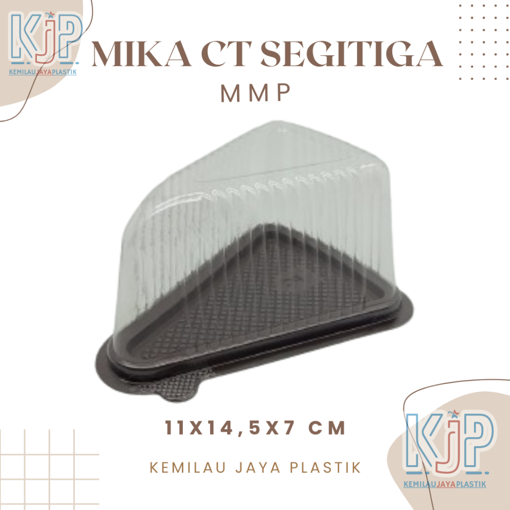 Jual Mika CT Segitiga Coklat / Mika Tray Kue Potong Segitiga / Box Mika ...